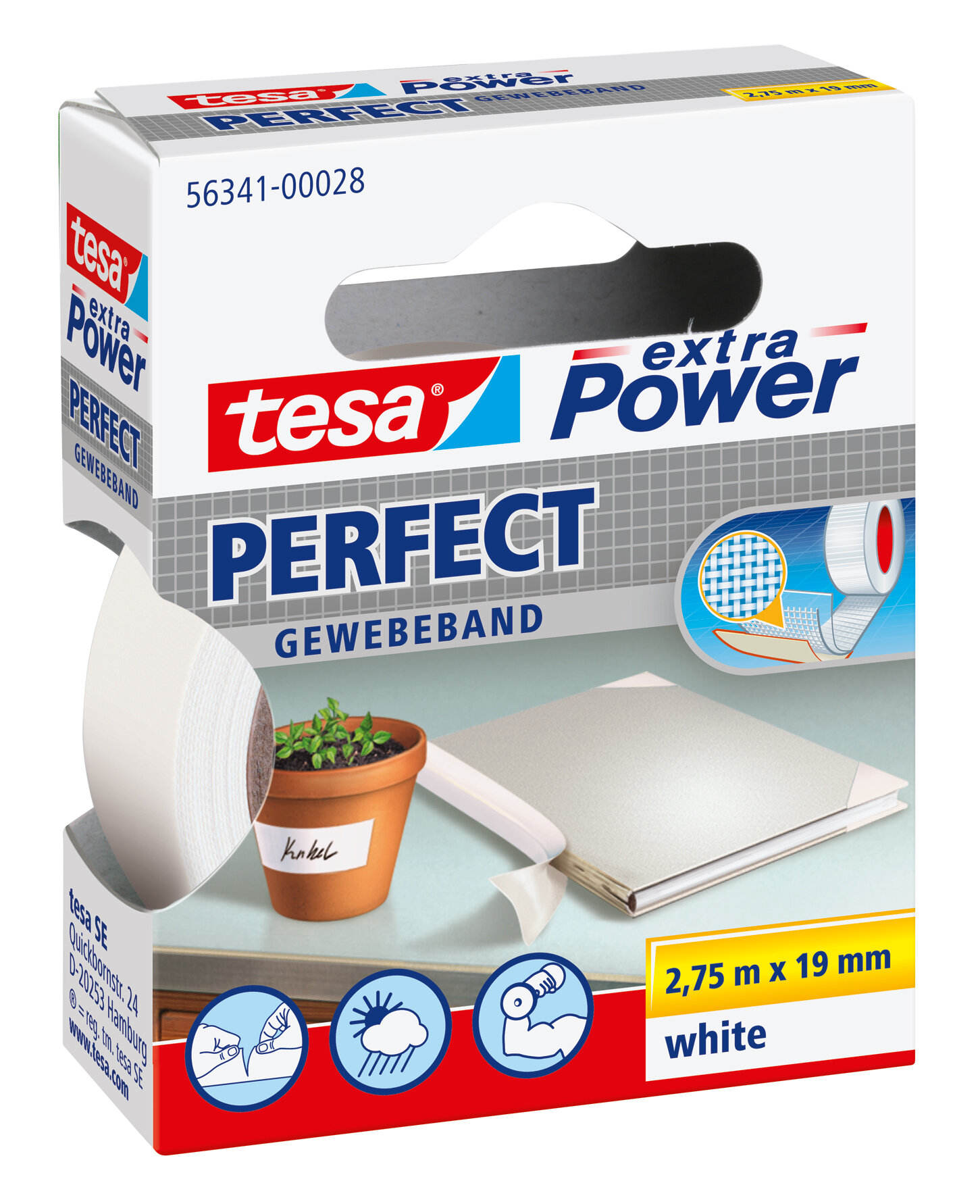 Köp Tesa Textiltejp vit, 19 mm, 2,75 m - Verktygsboden