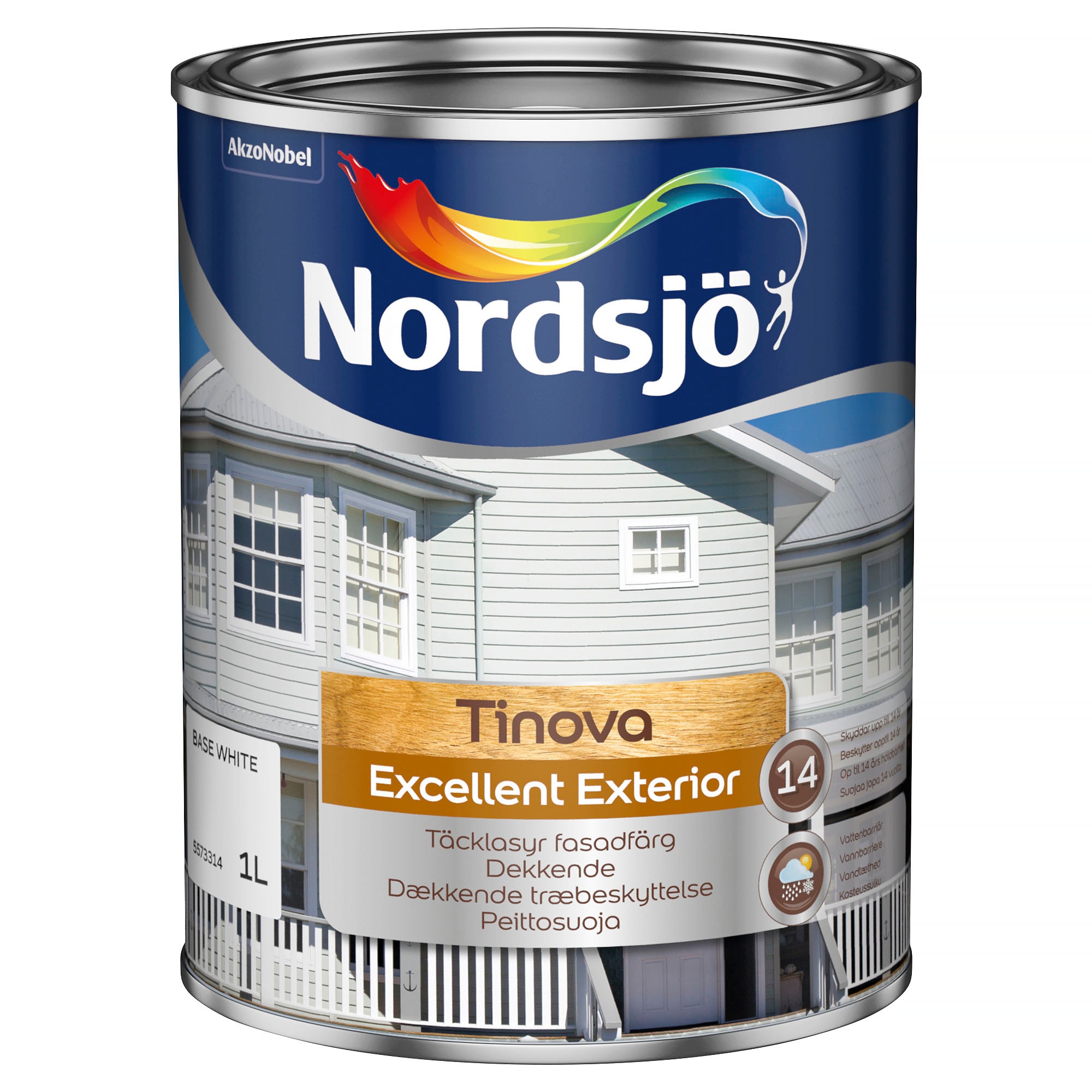 Köp Nordsjö Täcklasyr, Tinova excellent exterior, vit, 1 L - Verktygsboden