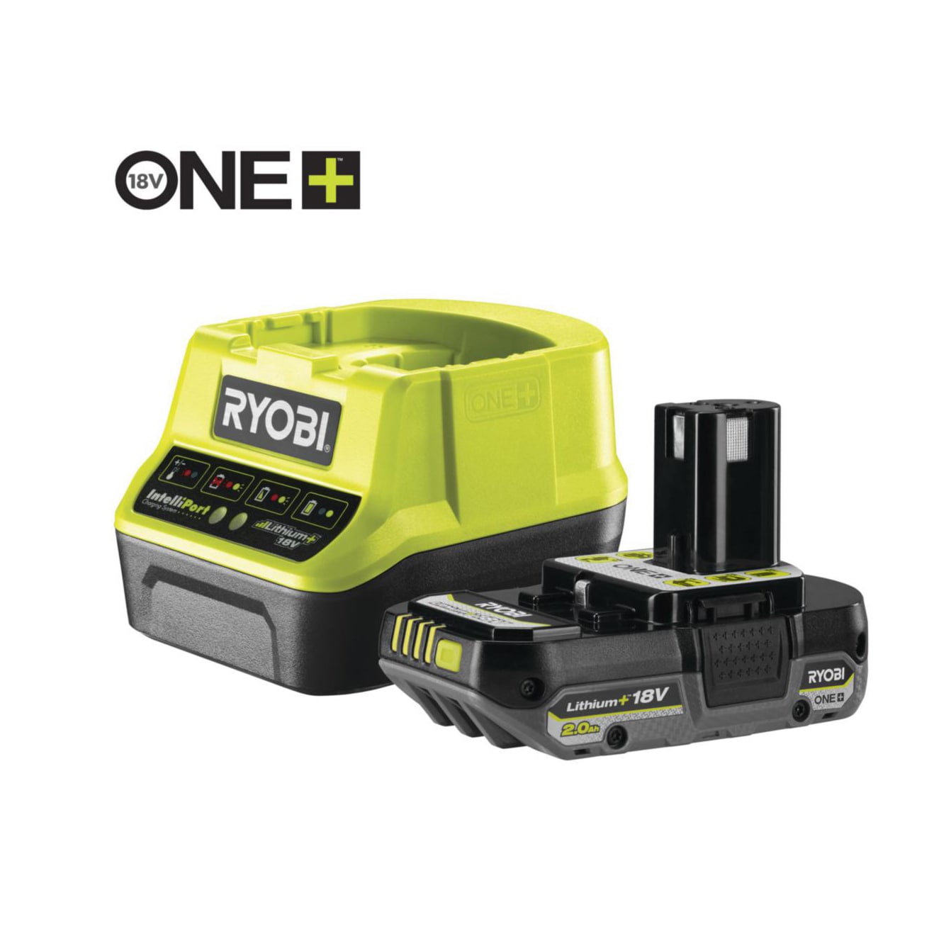 Köp Ryobi Batterikit 18V, 2,0 Ah batteri & laddare, Lithium+, RC18120 ...