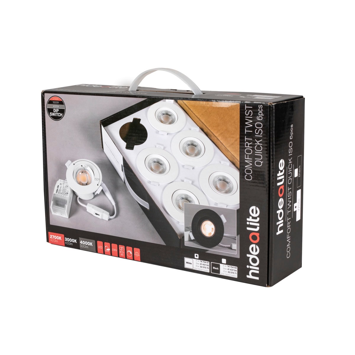 Köp Hide a lite Downlight Comfort Twist Quick ISO, svart, 6-pack ...