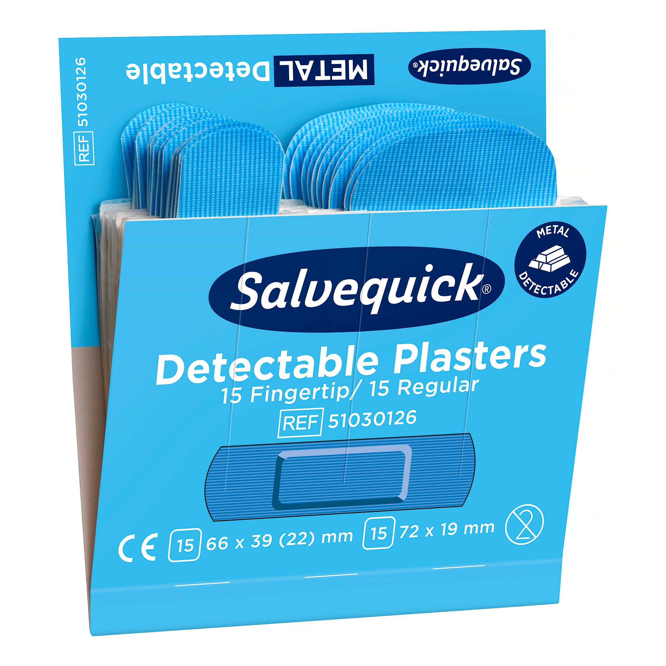 Köp Cederroth Plåster Salvequick, Mix Blue Detect, refill - Verktygsboden