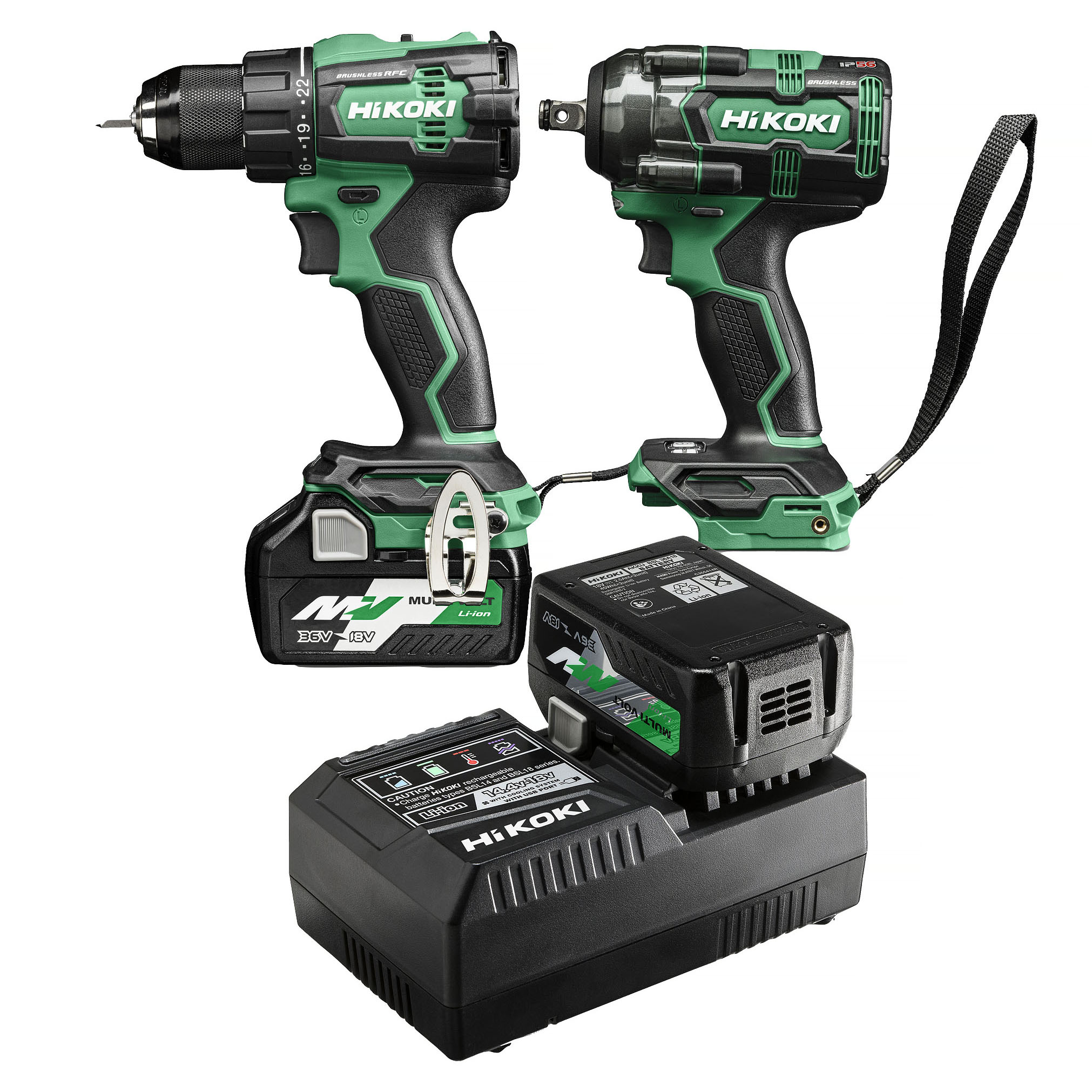 Köp HiKOKI Kombikit 18V med borrskruvdragare DS18DE & mutterdragare WR18DH, inkl. batteri ...