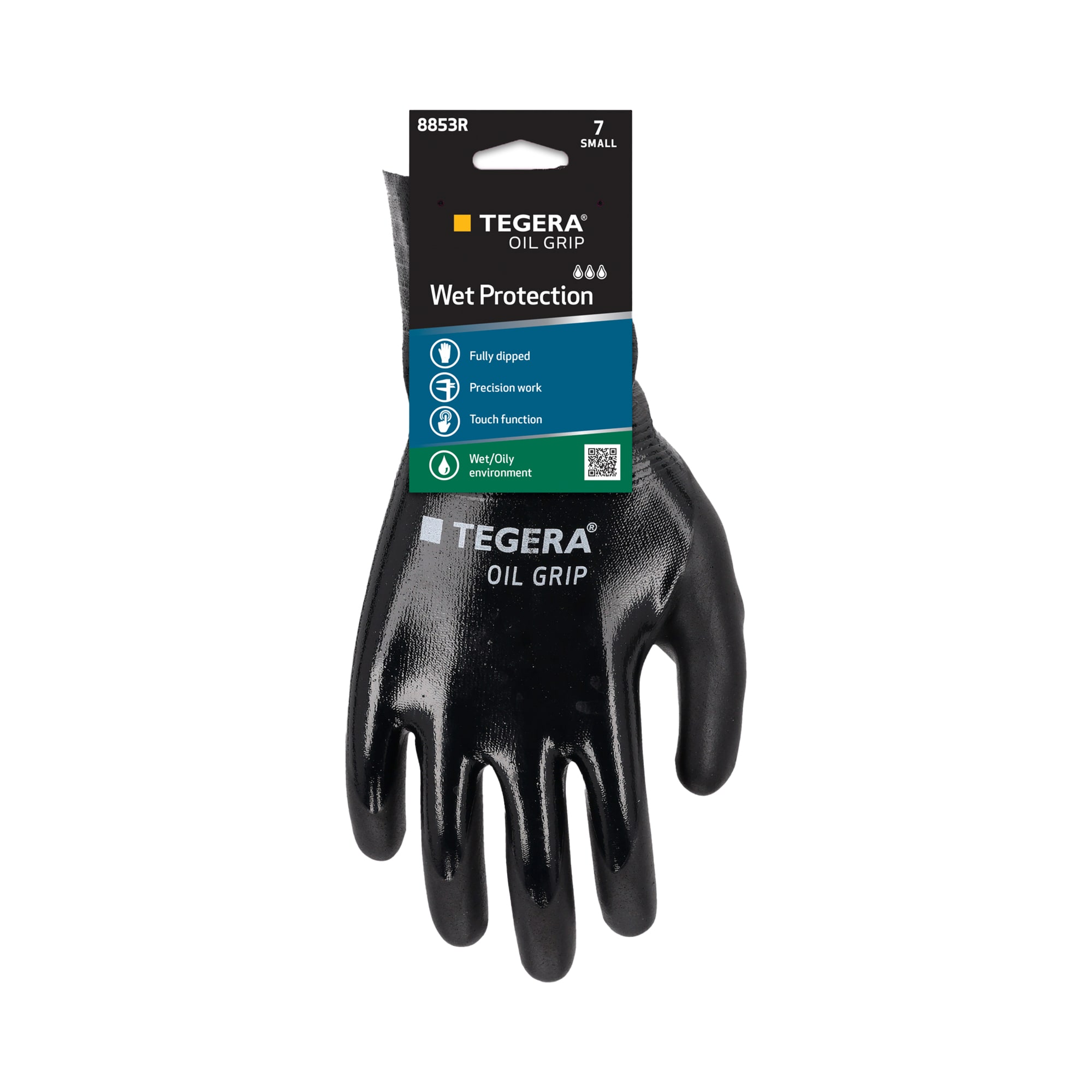 Köp Tegera Handske, 8853R Oil Grip Nitril Hel, 3-doppad, Strl 10 - Verktygsboden